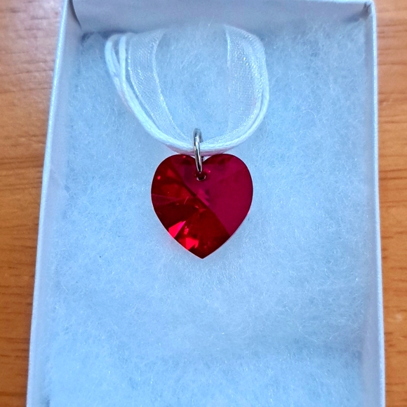Jewelry | Ultra Red Crystal Heart Necklace | Poshmark